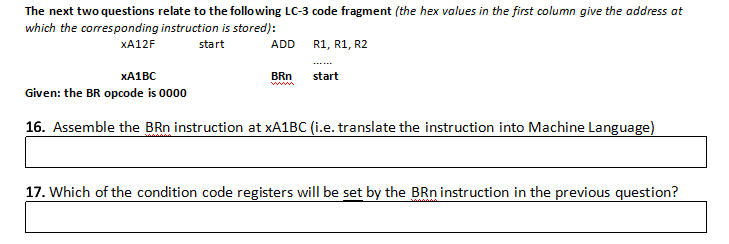 Solved The next two questions relate to the following LC-3 | Chegg.com