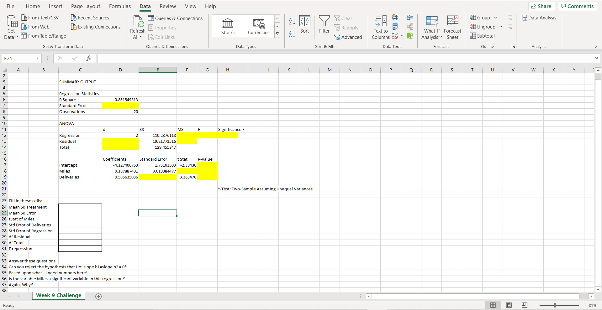 Solved File Home Insert Page Layout Formulas Data Review | Chegg.com