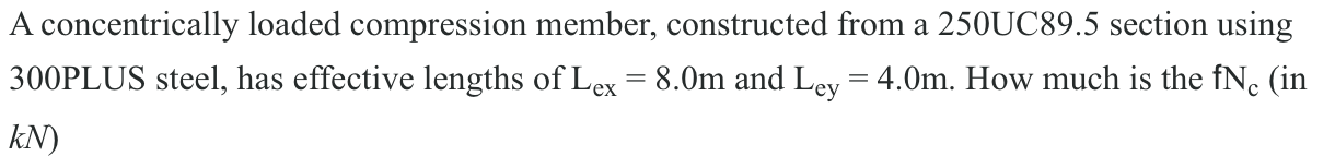 Solved A concentrically loaded compression member, | Chegg.com