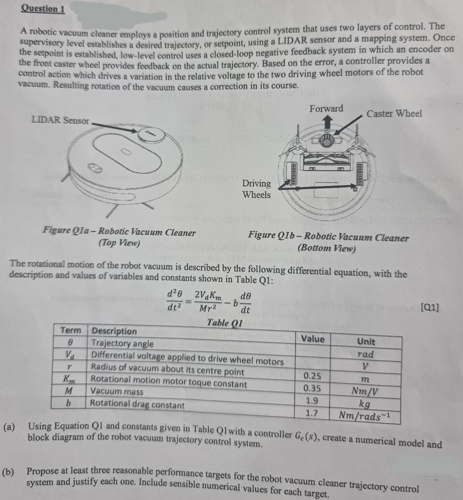 Solved A robotic vacuum cleaner employs a position and | Chegg.com