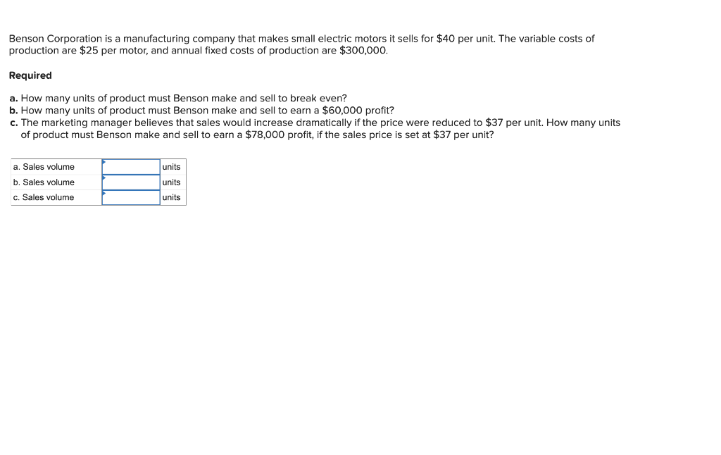Solved Benson Corporation is a manufacturing company that | Chegg.com