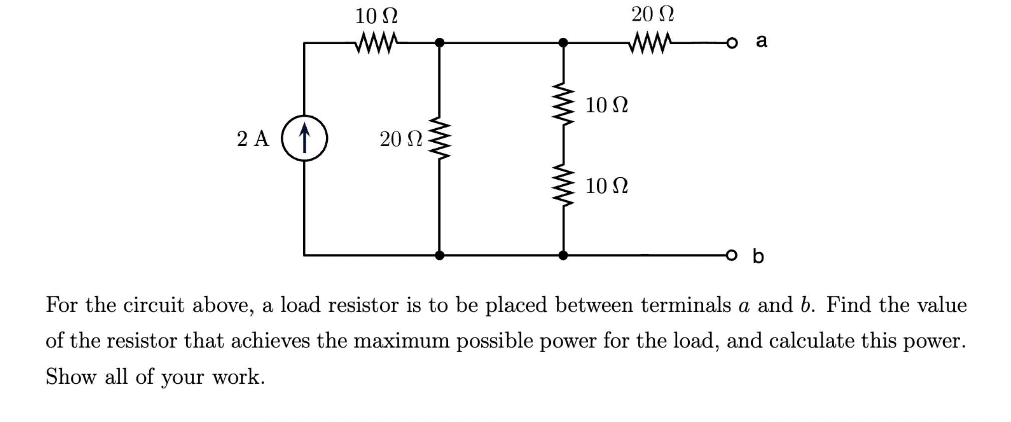 Solved For the circuit above, a load resistor is to be | Chegg.com