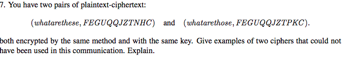 Solved 7. You have two pairs of plaintext-ciphertext: | Chegg.com