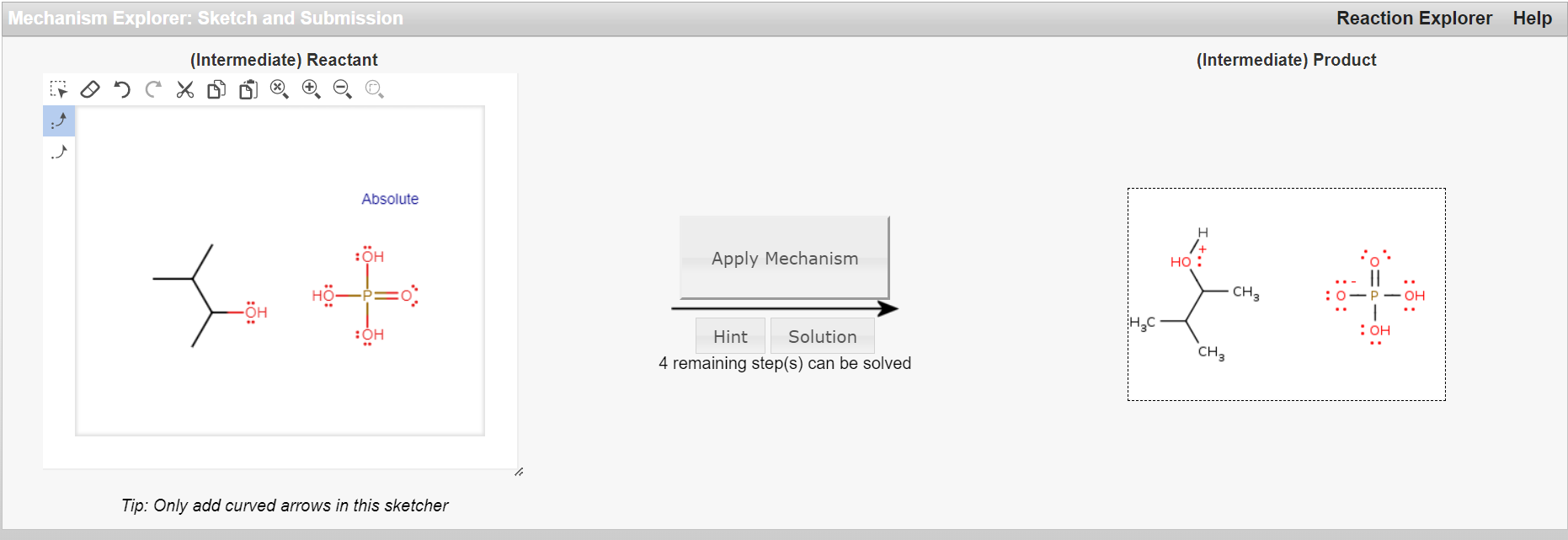 Solved (Intermediate) Product Tip: Only add curved arrows in | Chegg.com