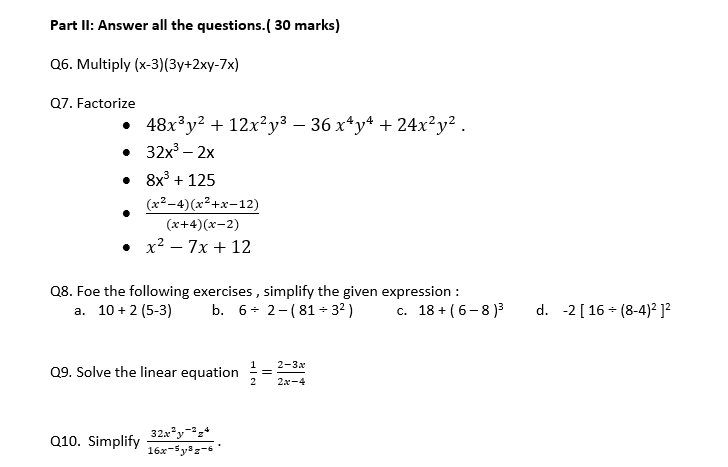 Solved Part II: Answer all the questions.( 30 marks) Q6. | Chegg.com