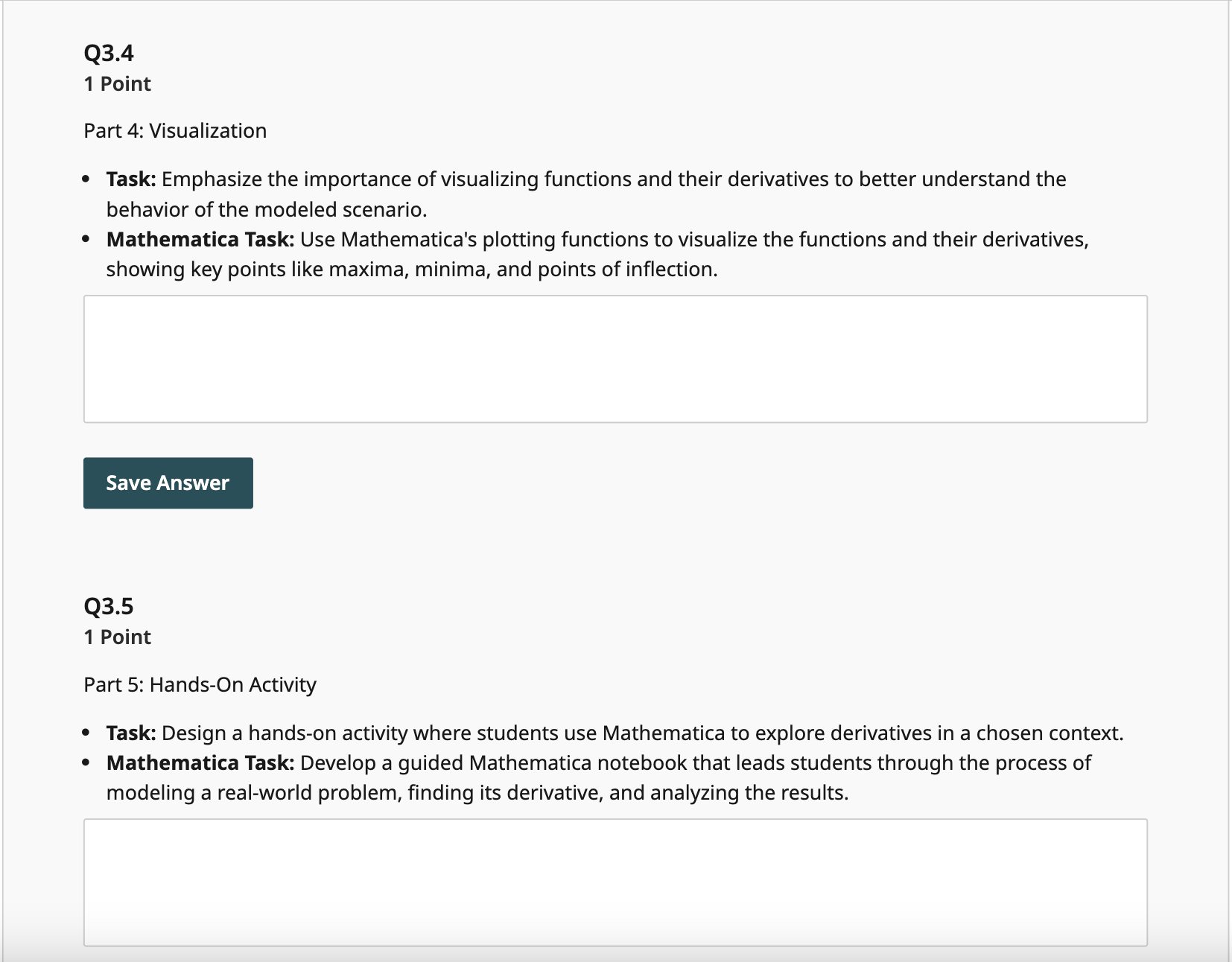 Solved Q3 Mathematica Assignment Teaching The Application 