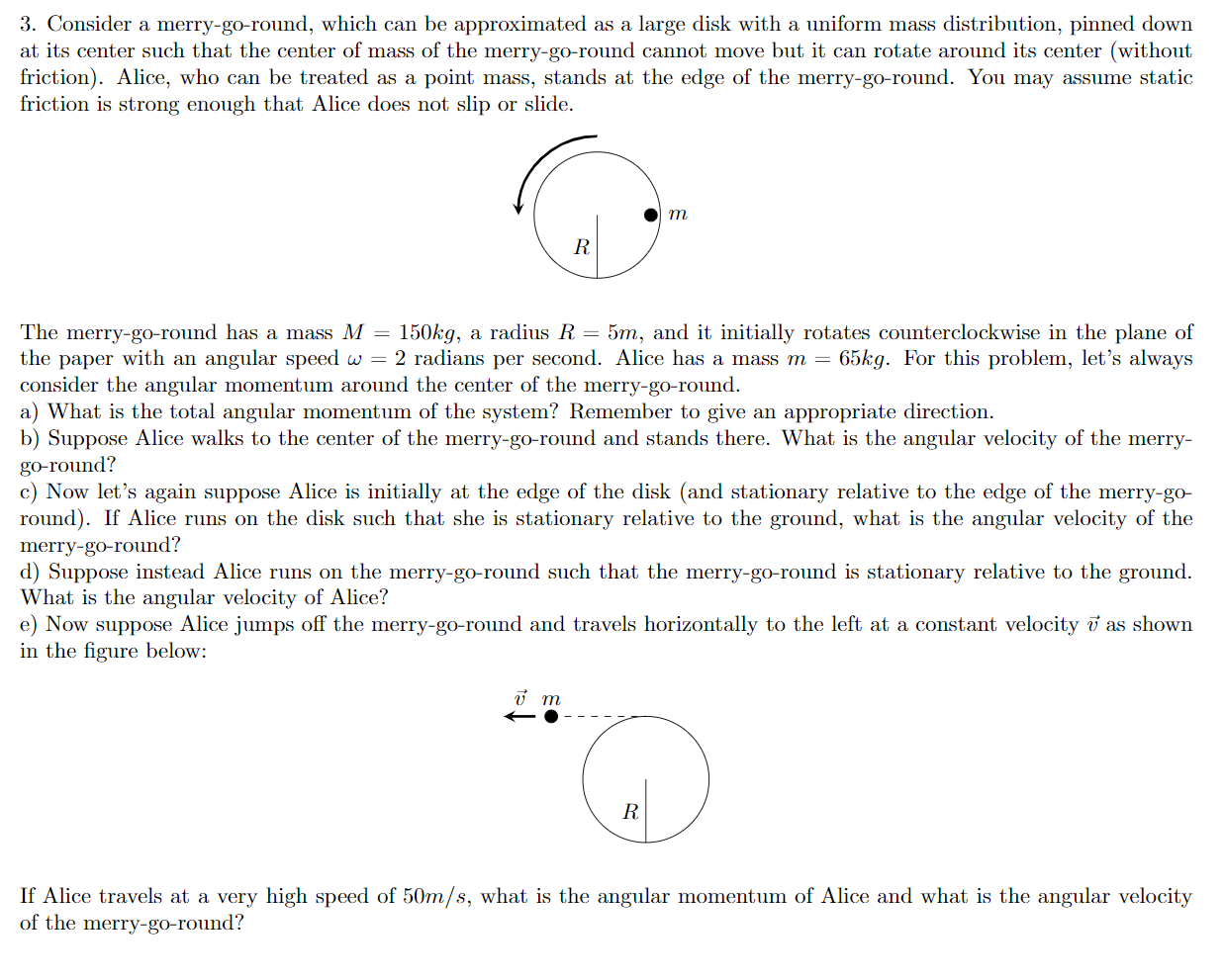 Solved 3. Consider a merry-go-round, which can be | Chegg.com