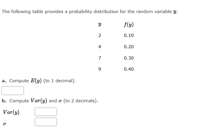 Solved The following table provides a probability | Chegg.com