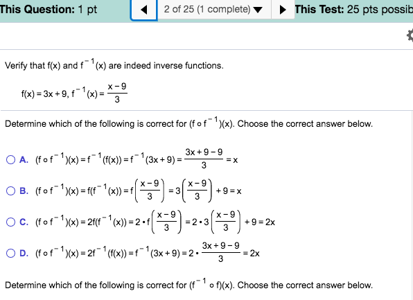 Solved This Question: 1 pt 2 of 25 (1 complete) This Test: | Chegg.com