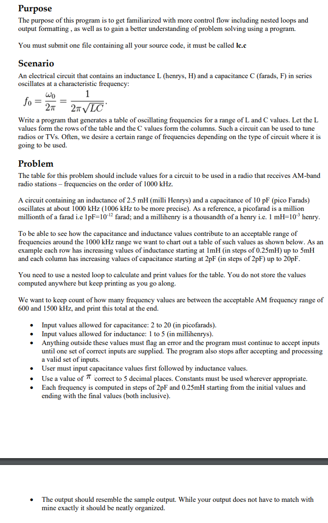 Solved Purpose The purpose of this program is to get | Chegg.com