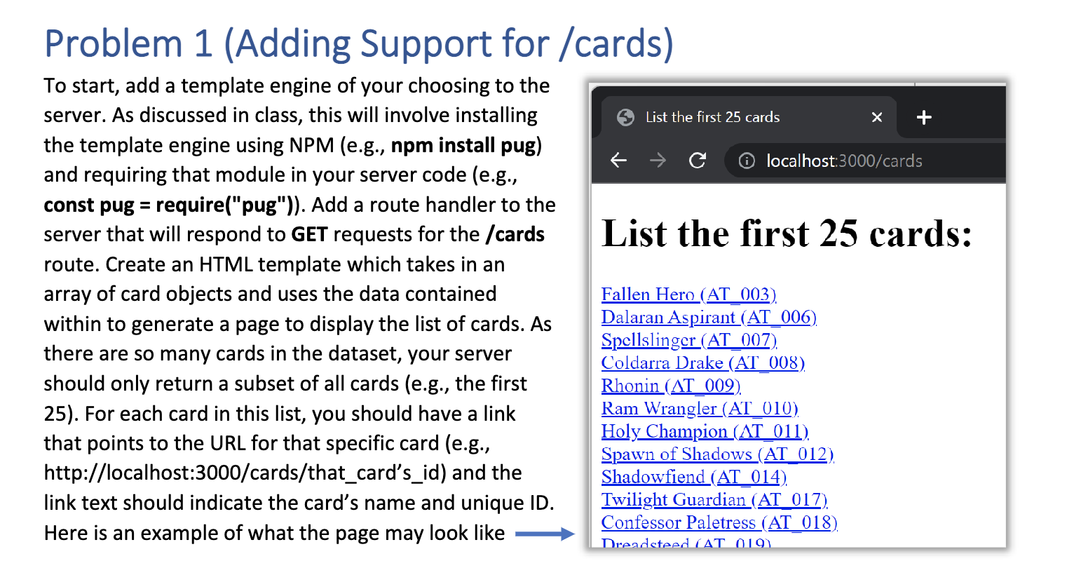 Problem Background Download the server.js and | Chegg.com