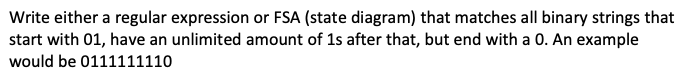 Solved Write either a regular expression or FSA (state | Chegg.com