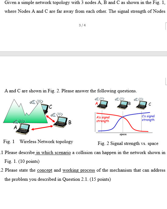 Given a simple network topology with 3 nodes A, B and | Chegg.com