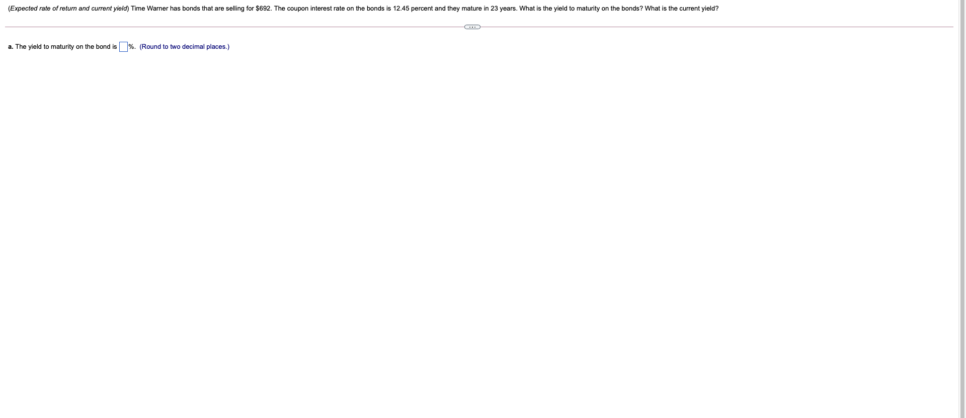 Solved (Expected rate of return and current yield) Time | Chegg.com