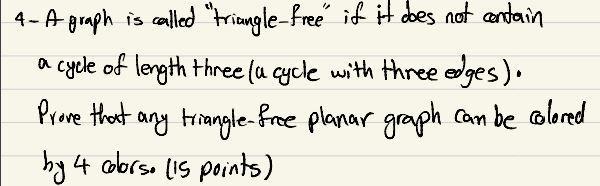 Solved 4- A graph is called "triangle-free" if it does not | Chegg.com