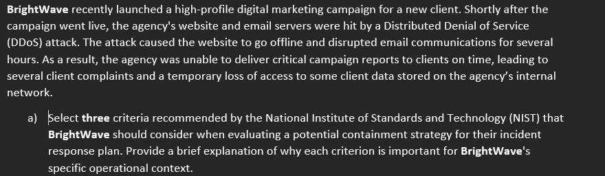 Solved BrightWave recently launched a high-profile digital | Chegg.com