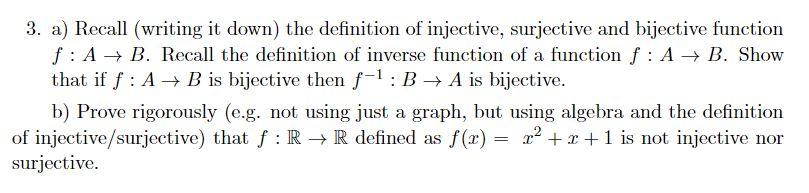 Solved 3. a) Recall (writing it down) the definition of | Chegg.com