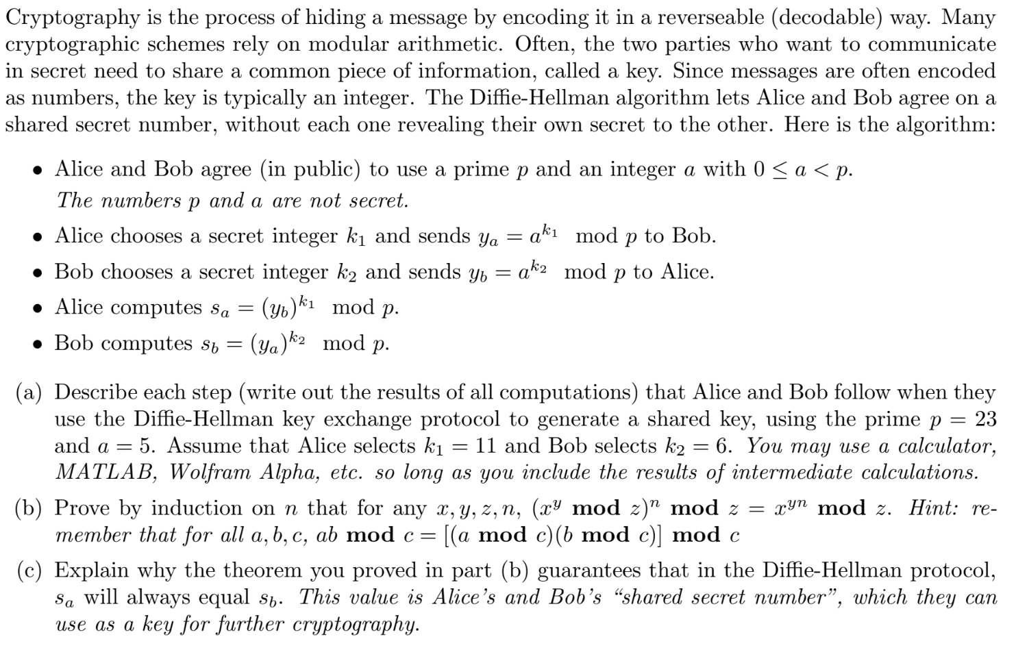 Solved Read the introduction to cryptographic protocols on | Chegg.com