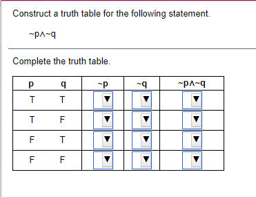 Solved Construct a truth table for the following statement | Chegg.com