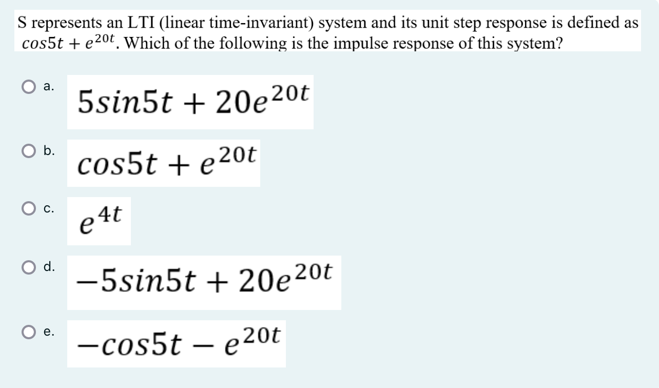 S represents an LTI (linear time-invariant) system | Chegg.com
