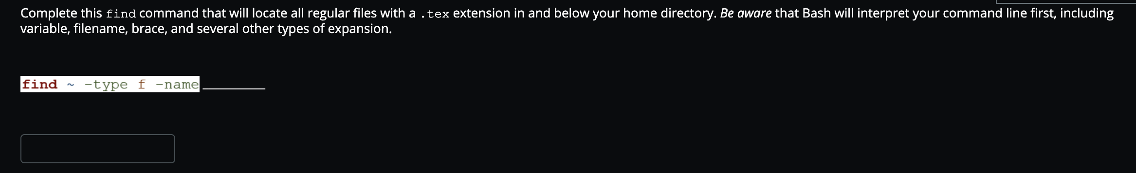 Solved Complete this find command that will locate all | Chegg.com