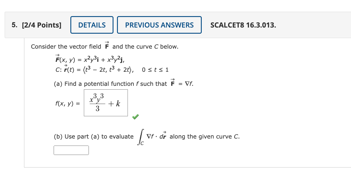 Solved Consider the vector field F and the curve C below. | Chegg.com