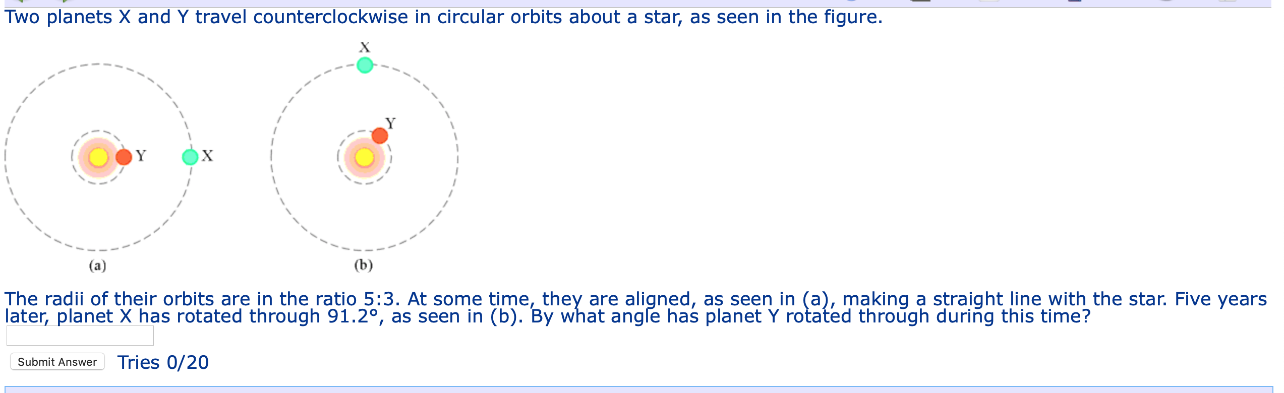 Solved Two planets X and Y travel counterclockwise in | Chegg.com