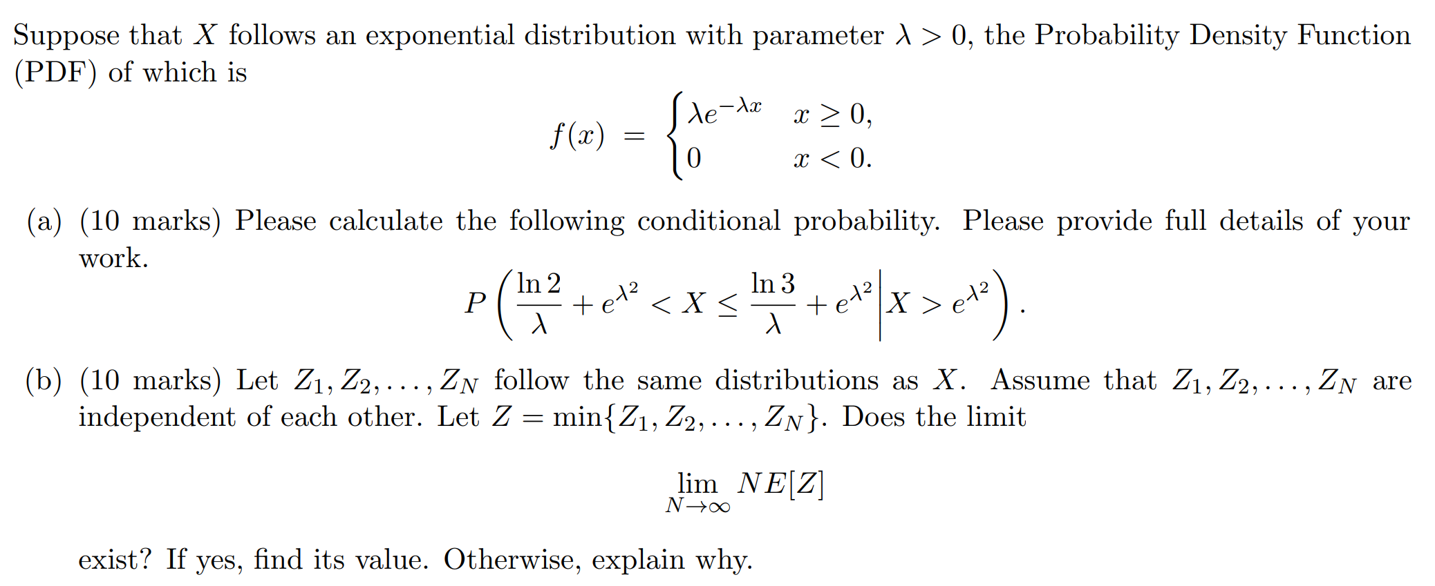 Solved Suppose that x ﻿follows an ﻿exponential distribution | Chegg.com