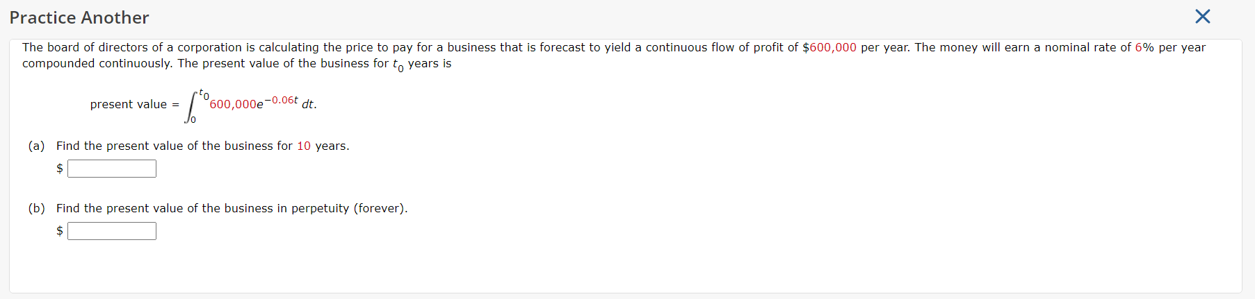 Solved compounded continuously. The present value of the | Chegg.com