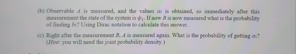 Solved An operator A, representing observable A, has two | Chegg.com