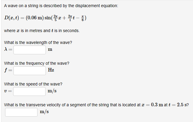 Solved = 6 m is traveling down a taut A transverse wave with | Chegg.com