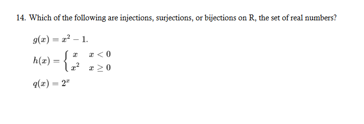 Solved 14. Which of the following are injections, | Chegg.com