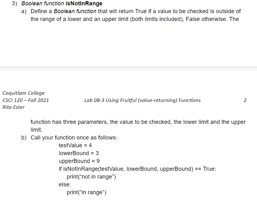 Solved 3) Boolean function is NotinRange a) Define a Boolean | Chegg.com