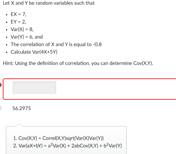 Solved Let X and Y be random variables such that - EX=7, - | Chegg.com