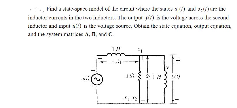 Solved Find a state-space model of the circuit where the | Chegg.com