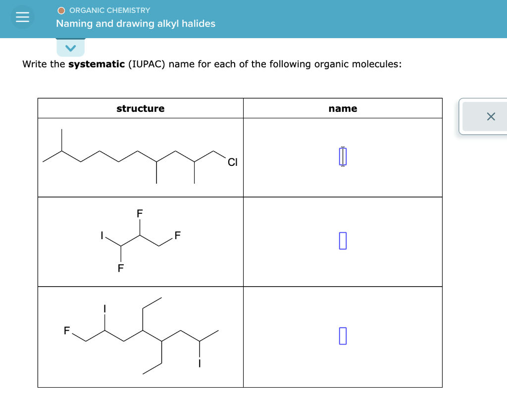 Solved Write the systematic (IUPAC) name for each of the | Chegg.com