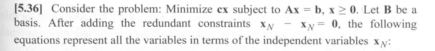 Solved [5.36] Consider the problem: Minimize cx subject to | Chegg.com