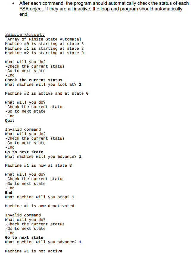 Solved Assignment 7B: Multiple Finite State Automata. Custom | Chegg.com