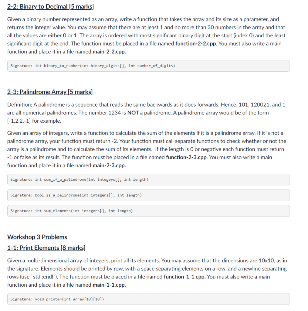 Solved 2-2: Binary to Decimal (5 marks) Given a binary | Chegg.com