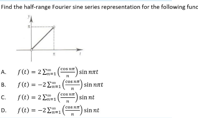 Solved Find the half-range Fourier sine series | Chegg.com