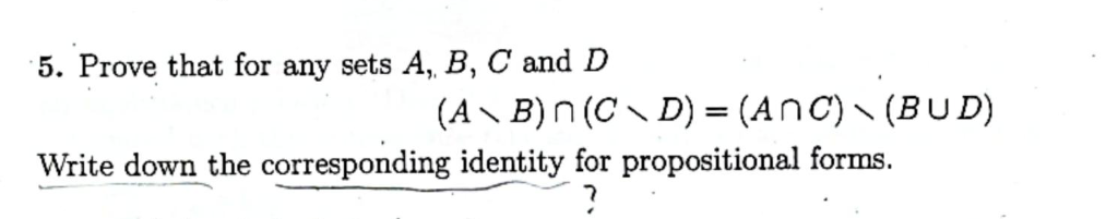 Solved 5. Prove that for any sets A,B,C and D | Chegg.com