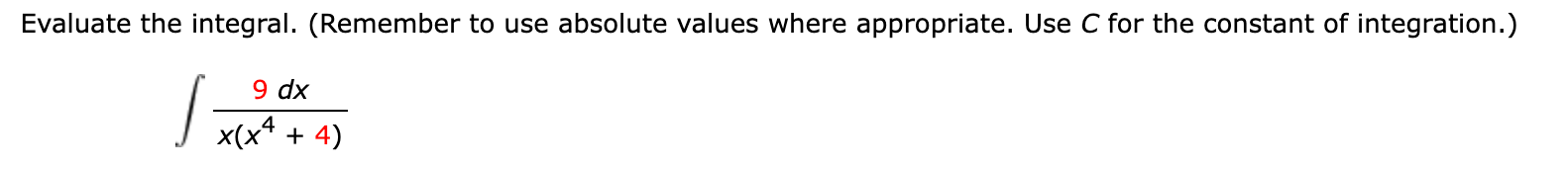 Solved Evaluate the integral. (Remember to use absolute | Chegg.com