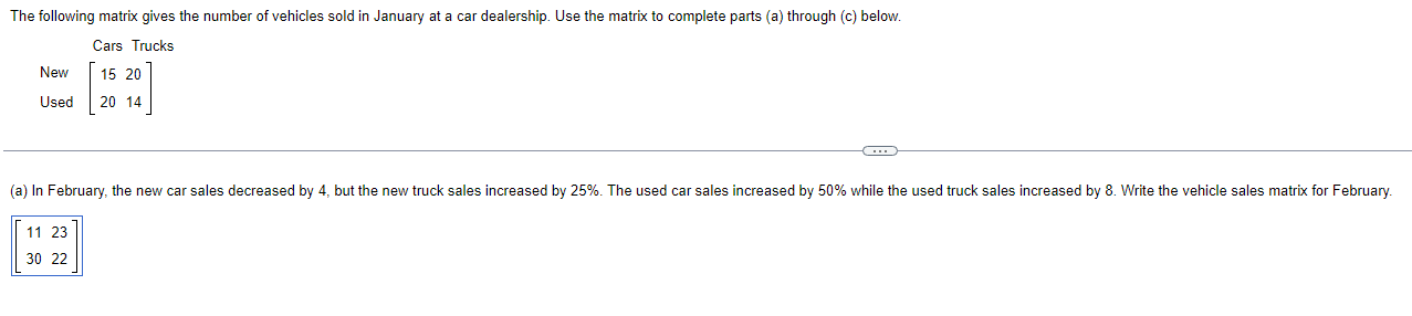 Solved The following matrix gives the number of vehicles | Chegg.com