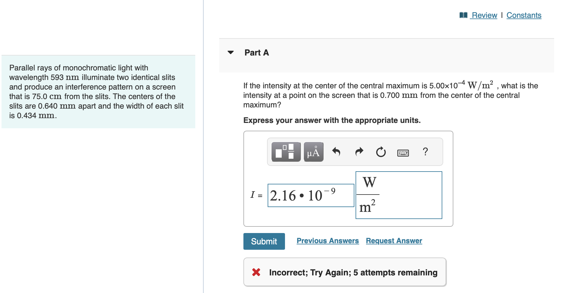 Solved Parallel rays of monochromatic light with wavelength | Chegg.com