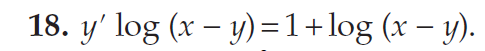 Solved y′log(x−y)=1+log(x−y). | Chegg.com