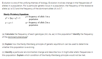 Solved Evolution is one of the unifying themes of | Chegg.com
