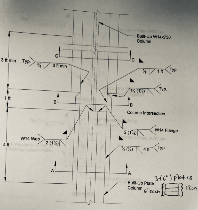 3. A built-up column consisting of three 6 in plates | Chegg.com
