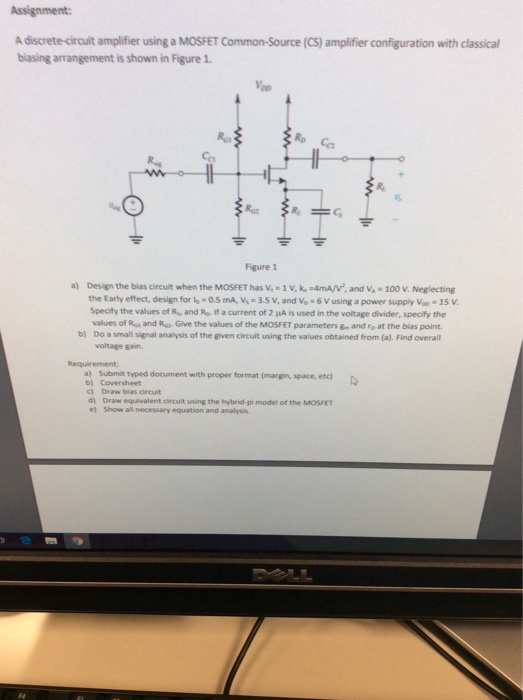 Solved Assignment: A discrete-circuit amplifier using a | Chegg.com