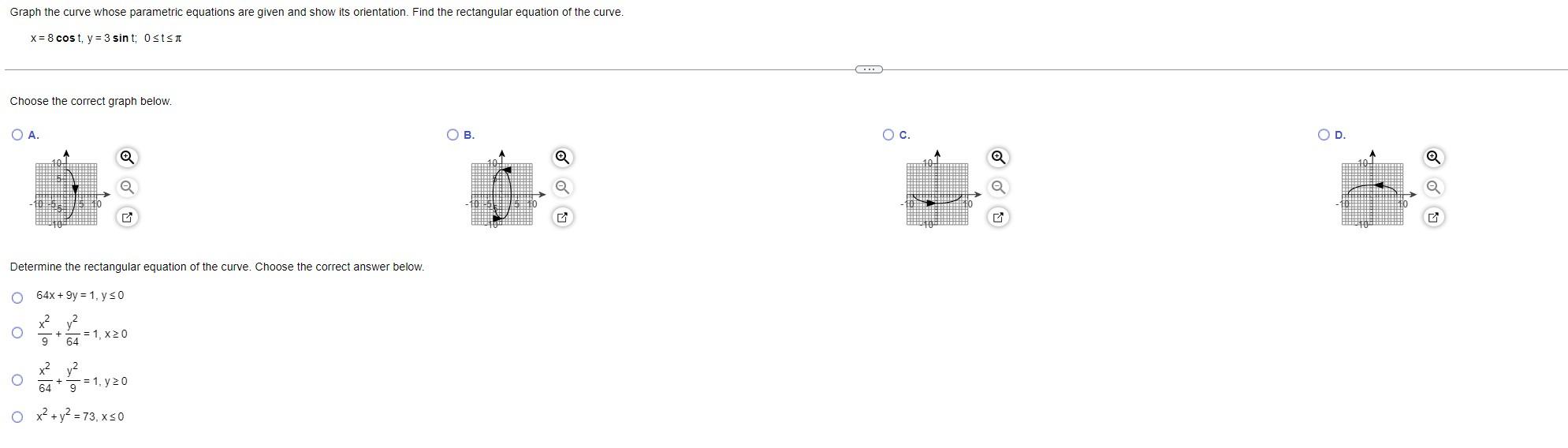 Solved Graph The Curve Whose Parametric Equations Are Given