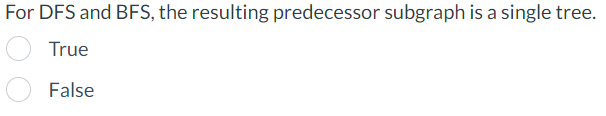 Solved For DFS and BFS, the resulting predecessor subgraph | Chegg.com